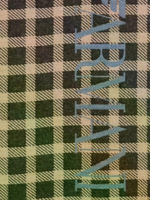 Emporio Armani Check-pattern Logo Scarf