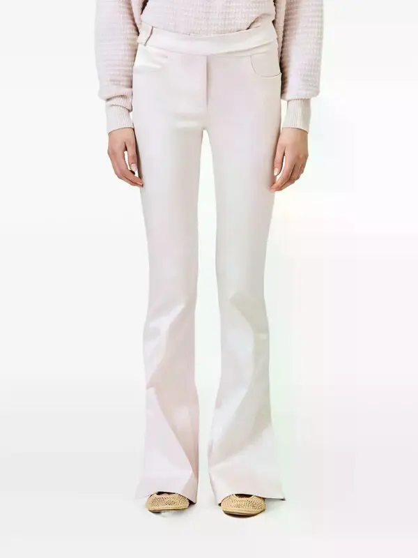 SA SU PHI Silk Blend Flared Trousers - Pink