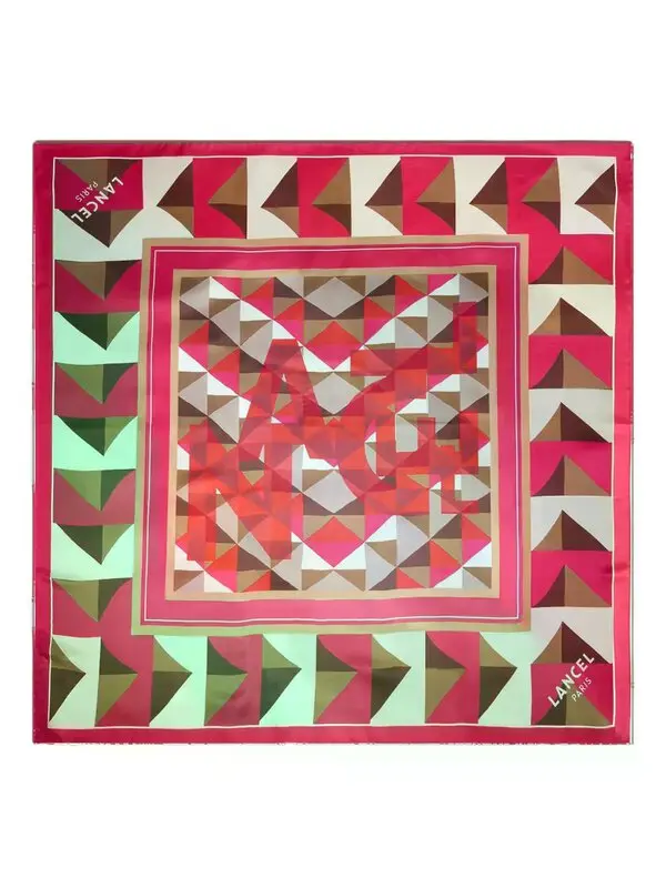 LANCEL Labyrinth Silk Scarf - Pink