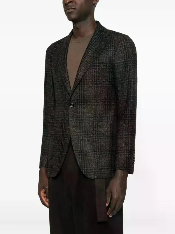 Tagliatore Checked Blazer - Brown