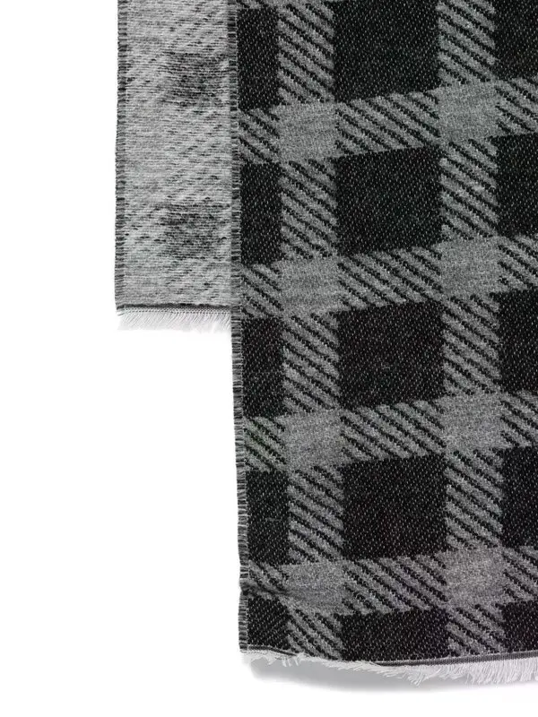 Emporio Armani Check-pattern Logo Scarf