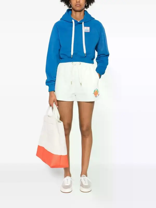 Casablanca Cropped Cotton Hoodie