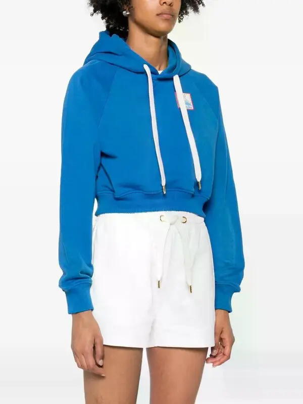 Casablanca Cropped Cotton Hoodie