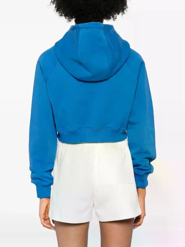 Casablanca Cropped Cotton Hoodie