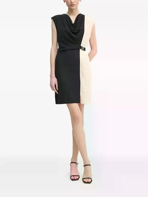 Dkny Cowl-neck Buckled Dress