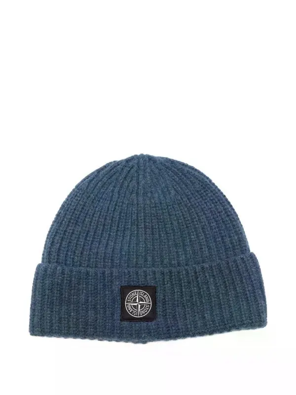 Stone Island Ribbed-knit Beanie - Blue