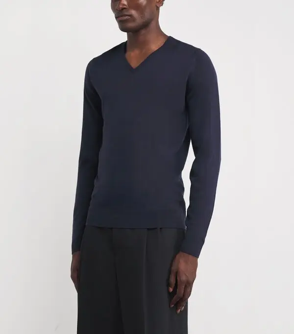 John Smedley Merino Wool Blenheim Sweater - Navy