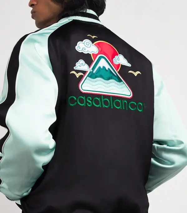 Casablanca Satin Embroidered Bomber Jacket