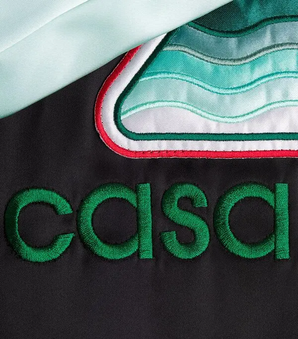Casablanca Satin Embroidered Bomber Jacket