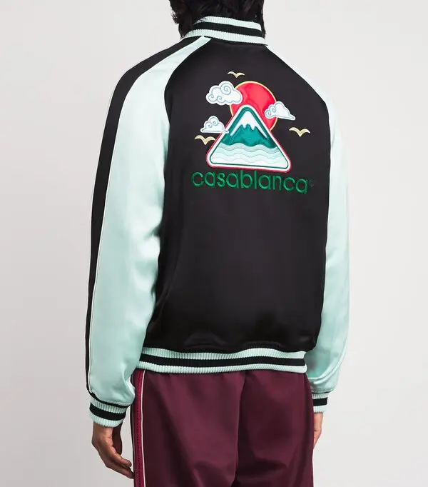 Casablanca Satin Embroidered Bomber Jacket