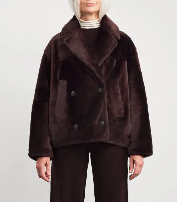YVES SALOMON Lacon Lambskin Double-breasted Jacket - Red