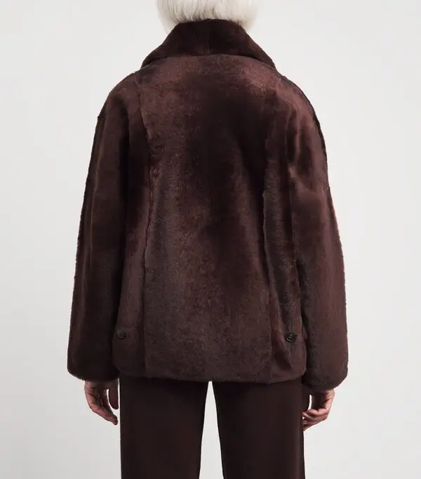 YVES SALOMON Lacon Lambskin Double-breasted Jacket - Red