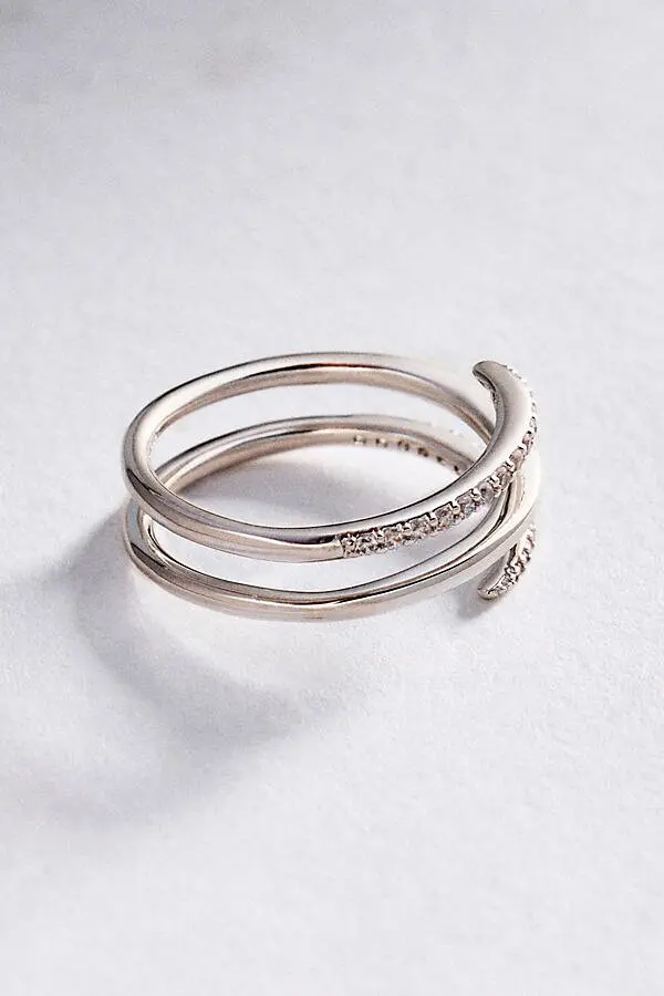 ANA LUISA Oren Triple Claw Ring - Silver