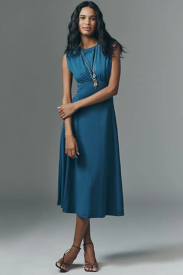 Maeve The Sabe Ruched Midi Dress - Legion Blue
