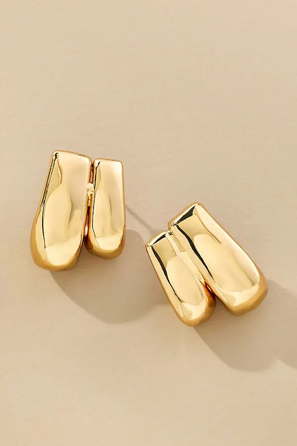 Anthropologie Sleek Stacker Earrings - Gold
