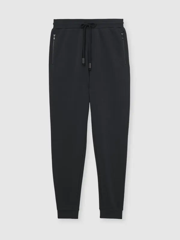 REISS Finch Cotton-blend Drawstring Joggers - Navy