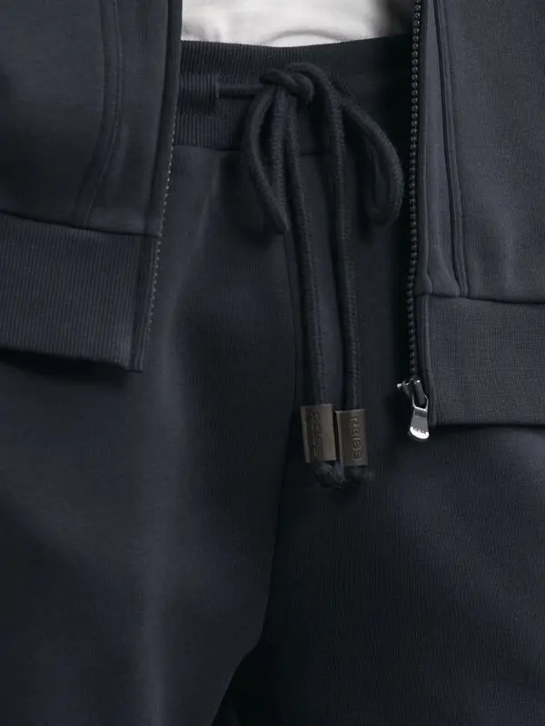 REISS Finch Cotton-blend Drawstring Joggers - Navy