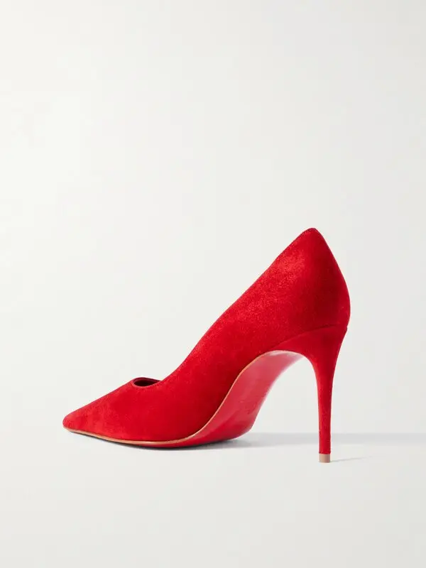 CHRISTIAN LOUBOUTIN Kate Max 85 Suede Pumps - Red