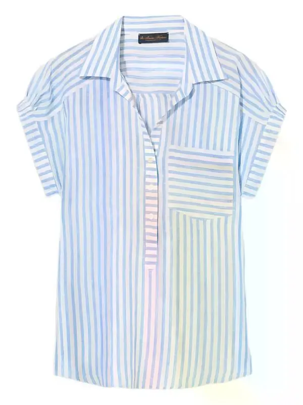 Brooks Brothers Striped Short Sleeve Blouse