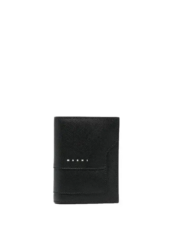 Marni Logo-print Leather Wallet - Black