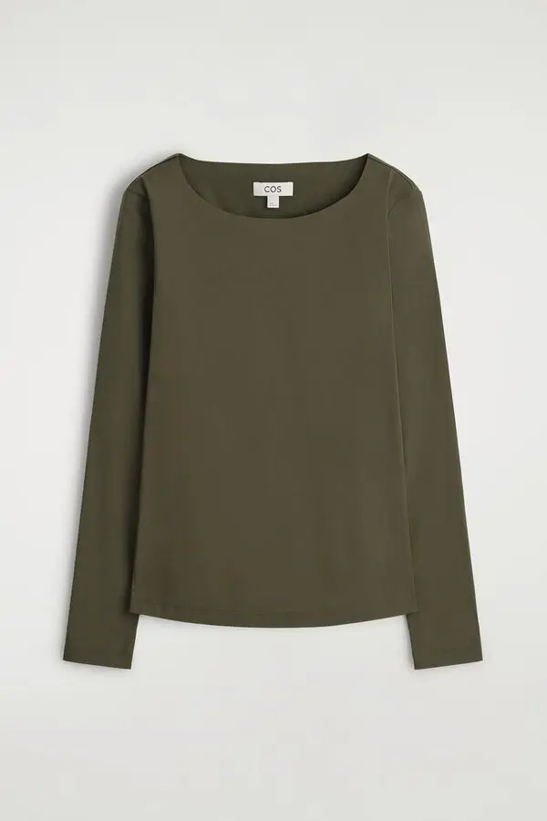 Cos Cotton-blend Jersey Top - Green