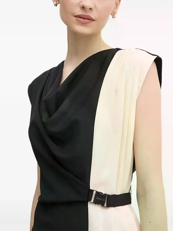 Dkny Cowl-neck Buckled Dress