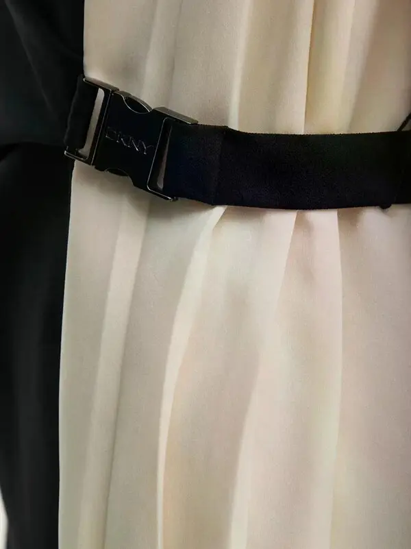 Dkny Cowl-neck Buckled Dress