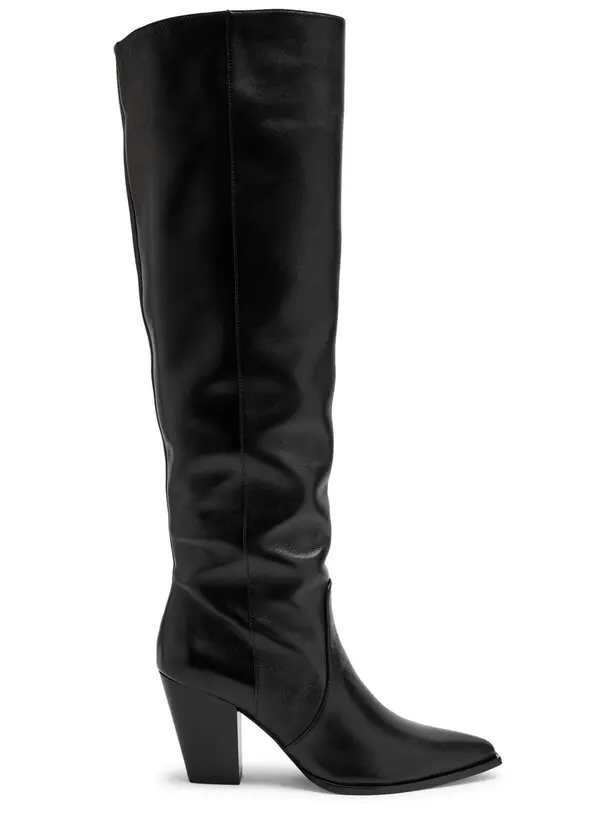 STUART WEITZMAN Jolene 75 Leather Knee-high Boots - Black