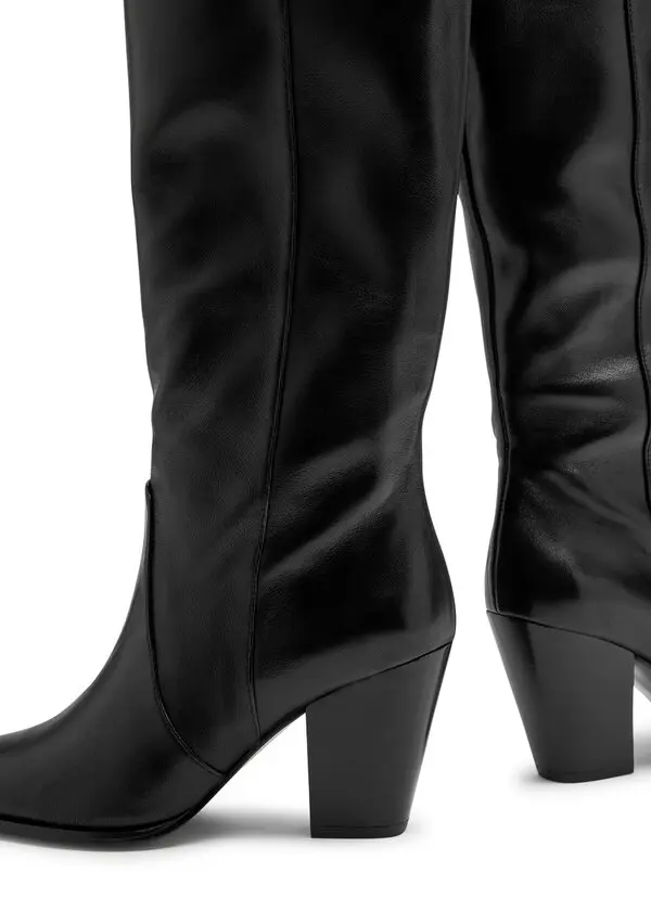 STUART WEITZMAN Jolene 75 Leather Knee-high Boots - Black