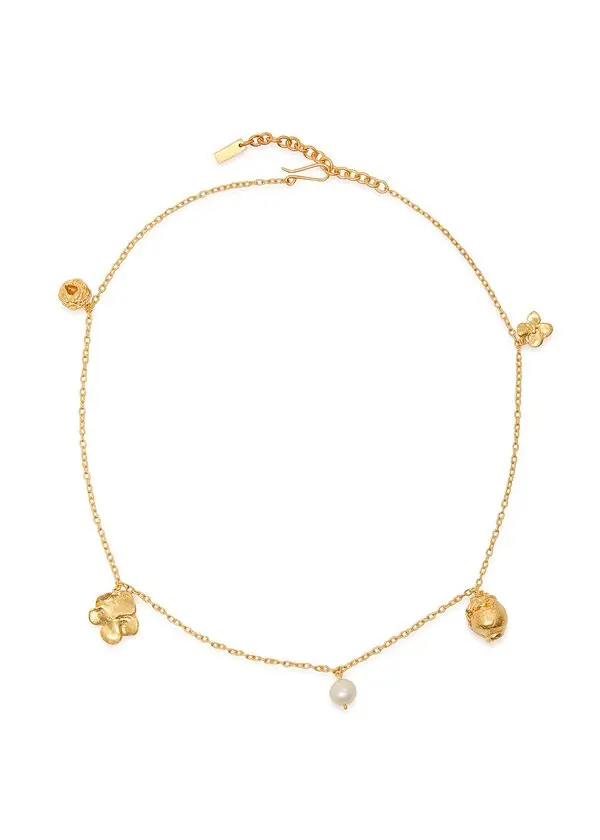 Completedworks Floral Charm-embellished 18kt -plated Necklace - Gold