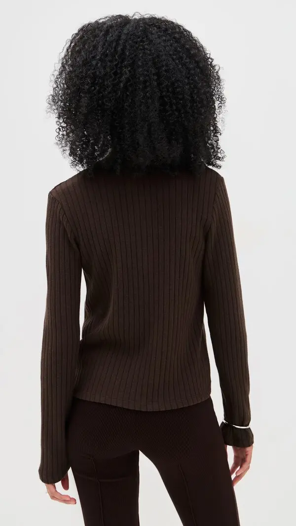Donni. The Sweater Rib Cardigan - Espresso