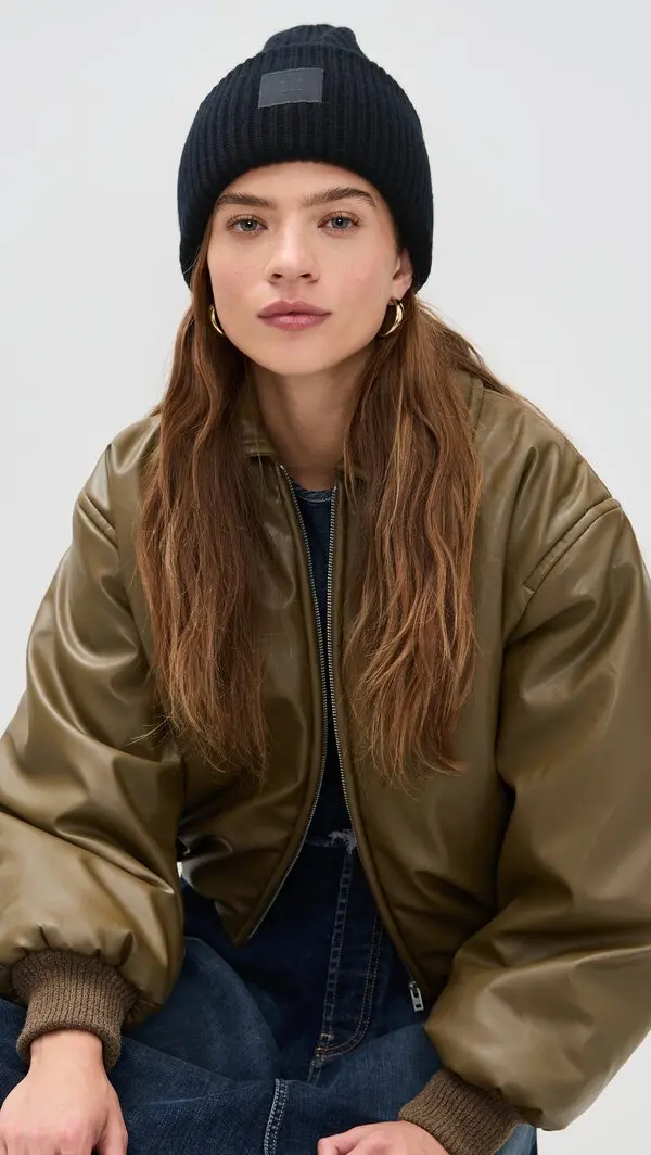 Acne Studios Pansy Face Beanie - Black