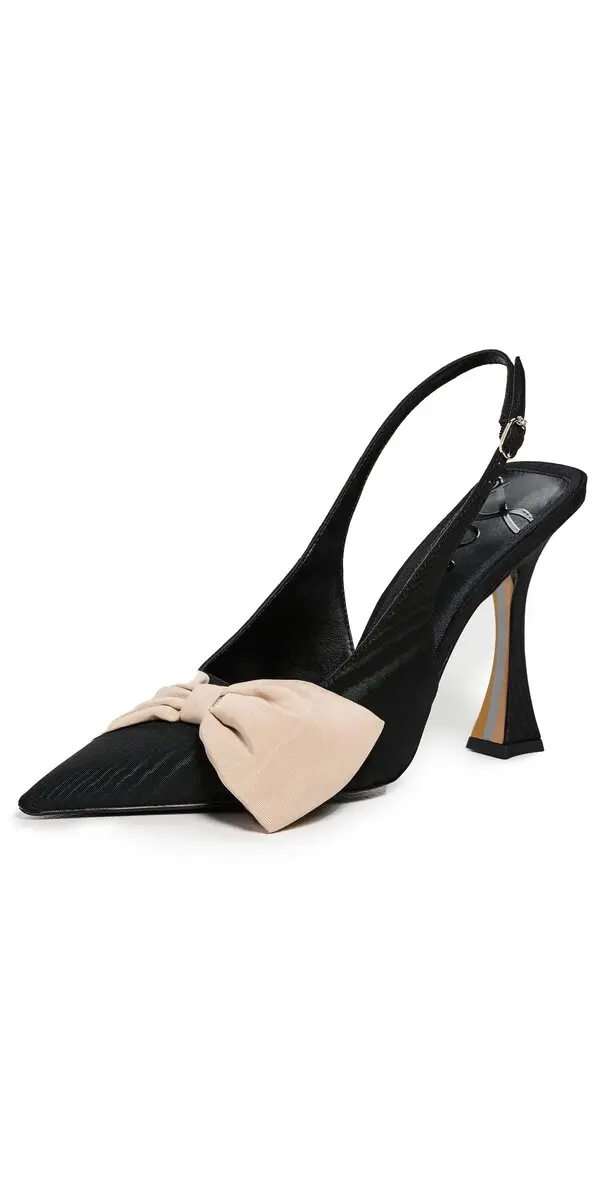 Sam Edelman Onia Bow Slingback Pumps - Black/honey Sand