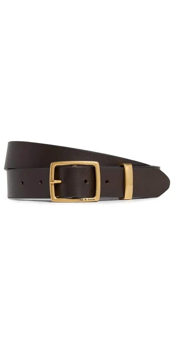 Rag & Bone X Boyfriend Leather Belt - Dark Espresso