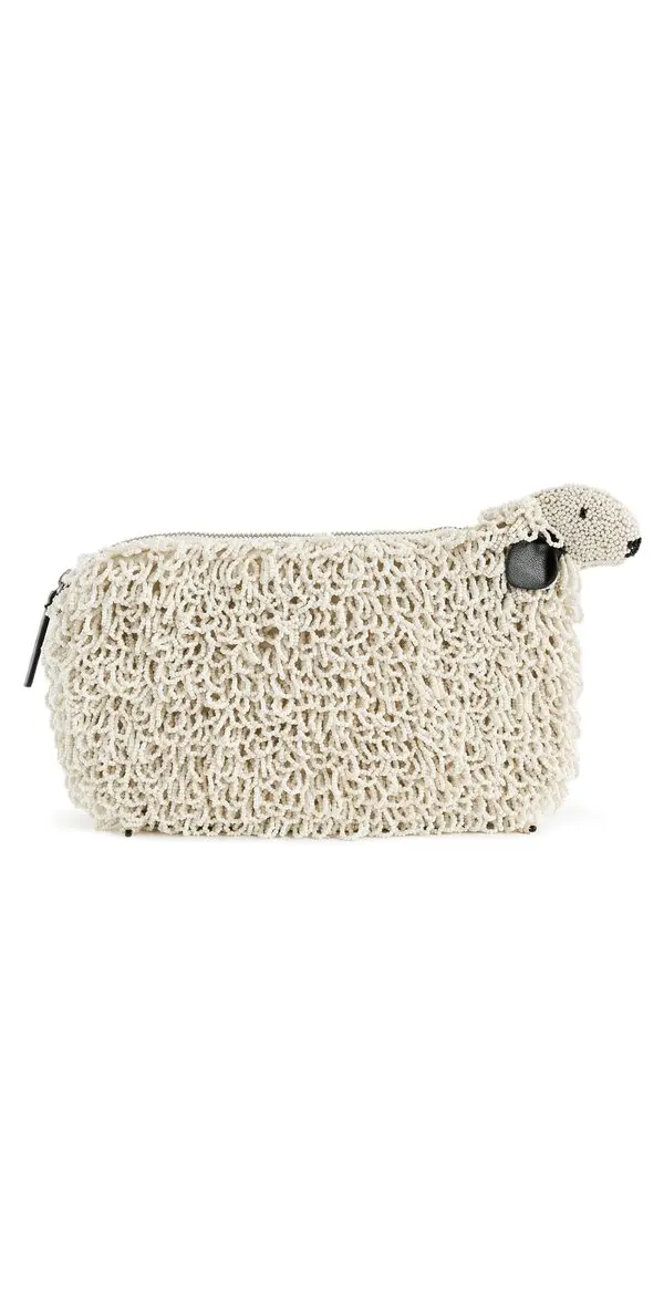 Staud Dolly Beaded Clutch - Ivory