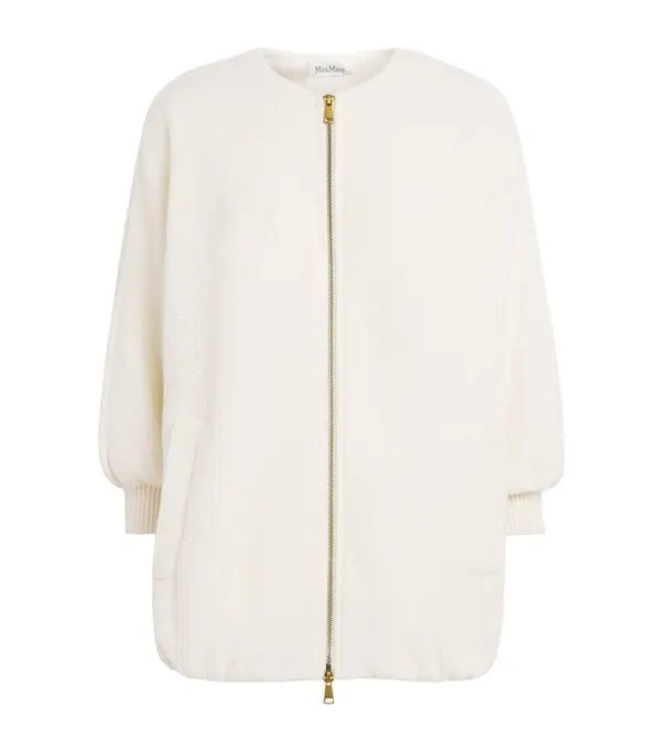Max Mara Wool-cashmere Knitted Jacket - White