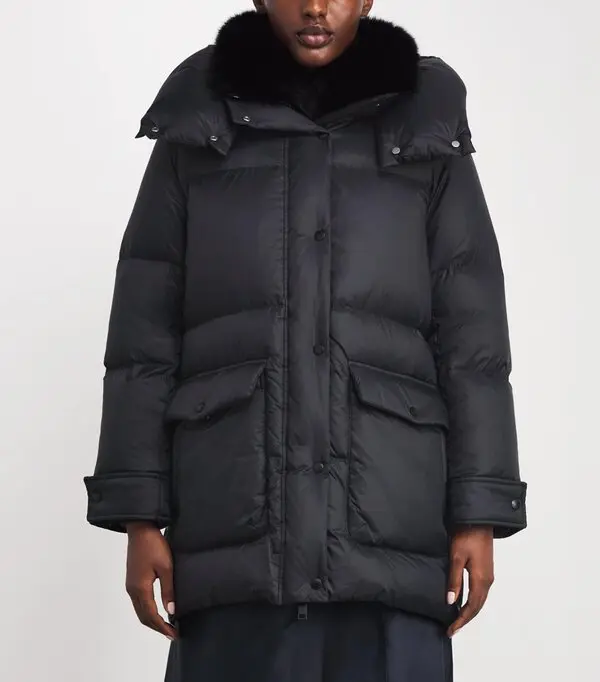 YVES SALOMON Down Fur-trim Adaptable Parka Coat