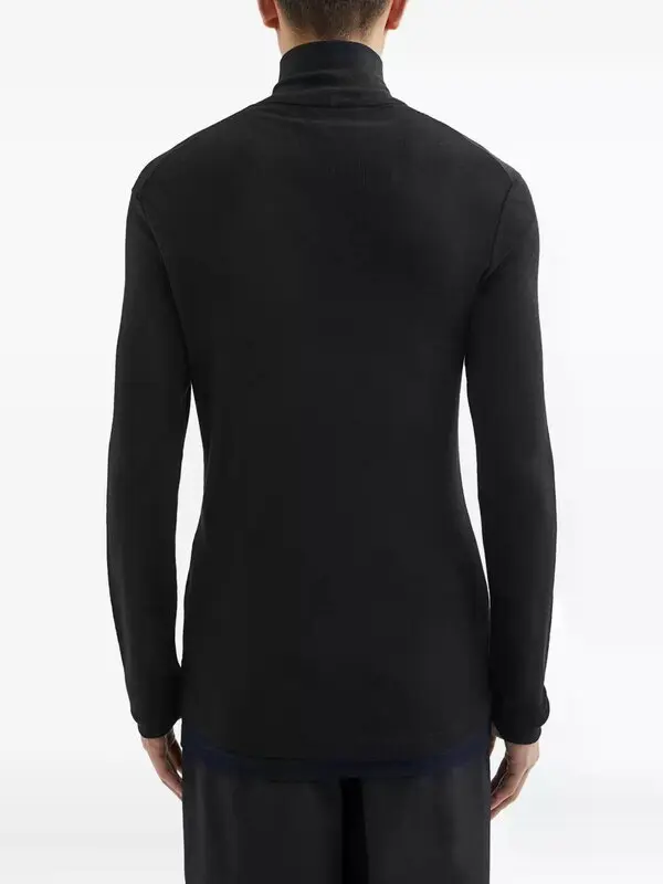 JIL SANDER Wool Layered T-shirt - Black