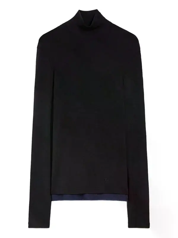 JIL SANDER Wool Layered T-shirt - Black