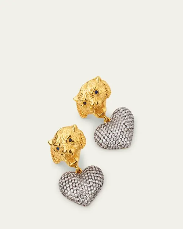 Begum Khan Tiger Heart Dangle Earrings