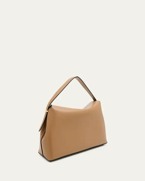 TOTEME T-lock Leather Top-handle Bag - Camel