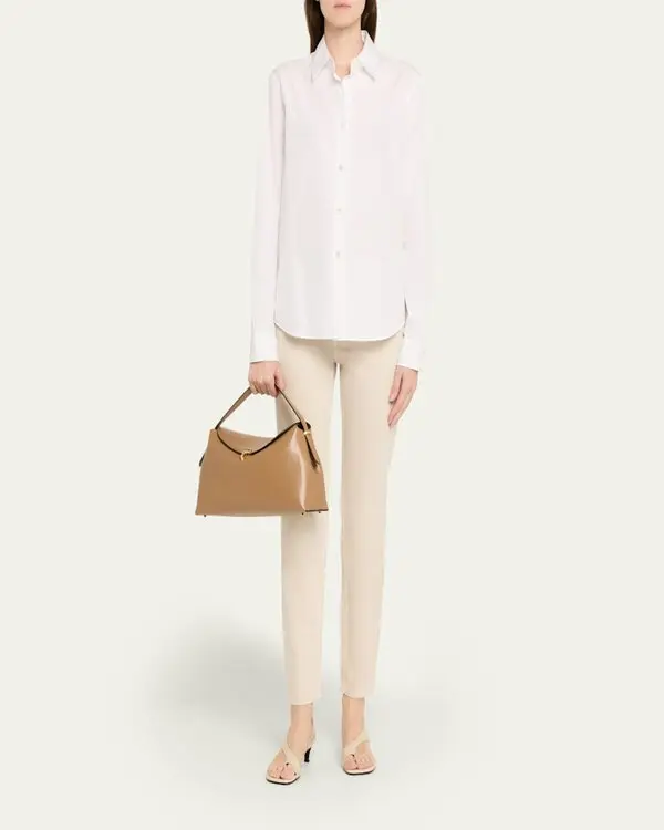 TOTEME T-lock Leather Top-handle Bag - Camel