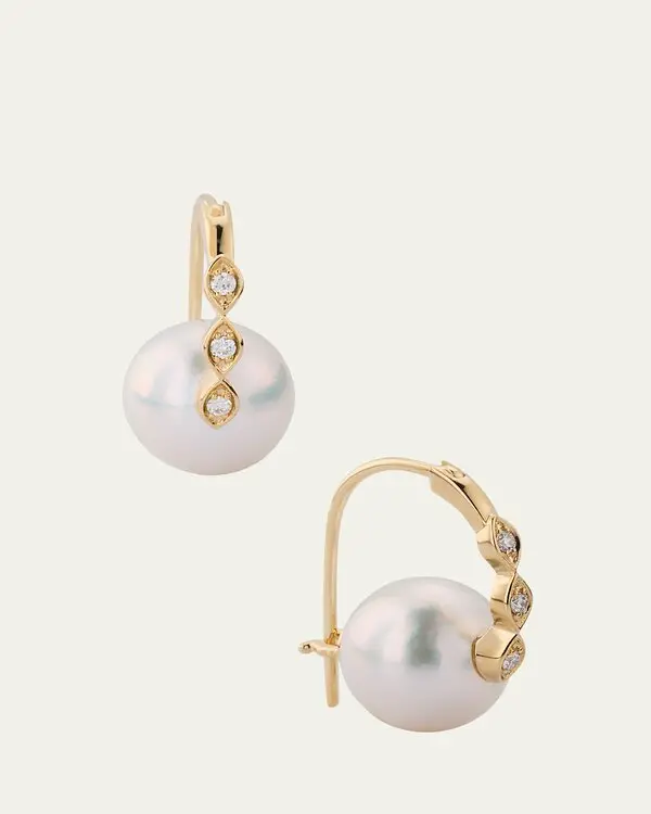 SYDNEY EVAN 14k Gold And Diamond Pearl Earrings - Yg