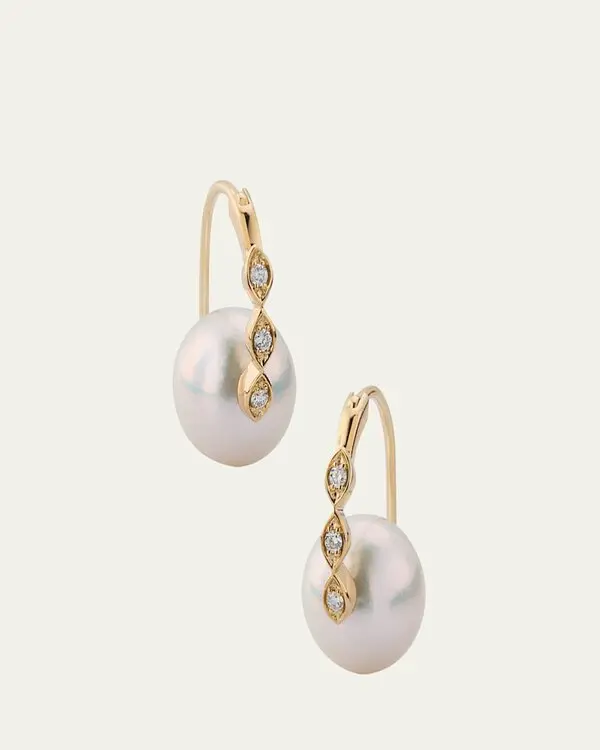 SYDNEY EVAN 14k Gold And Diamond Pearl Earrings