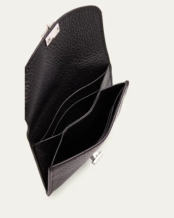 TOTEME T-lock Grained Leather Cardholder - Black