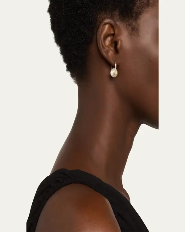 SYDNEY EVAN 14k Gold Diamond And Rose Earrings