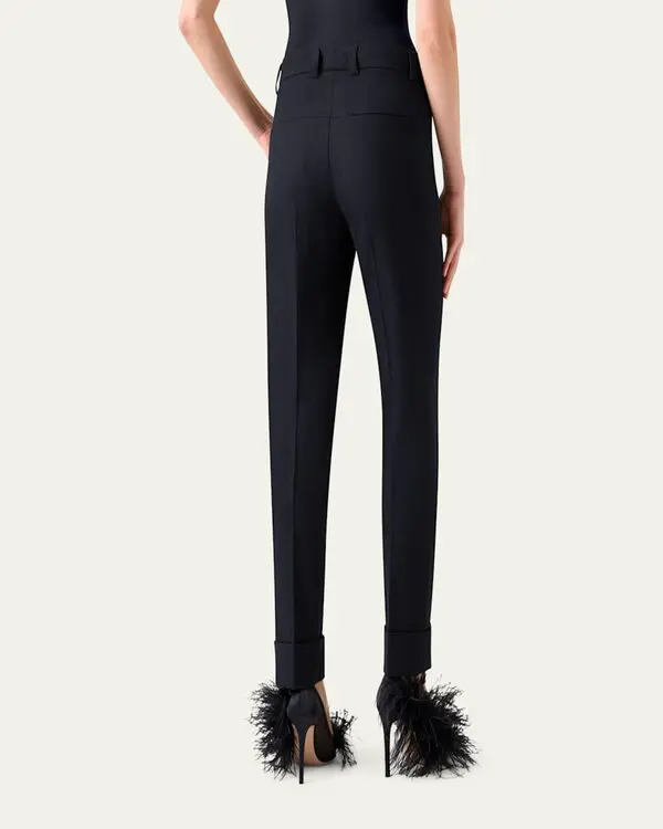 Akris Maxima Wool Stretch Flannel Ankle Pants