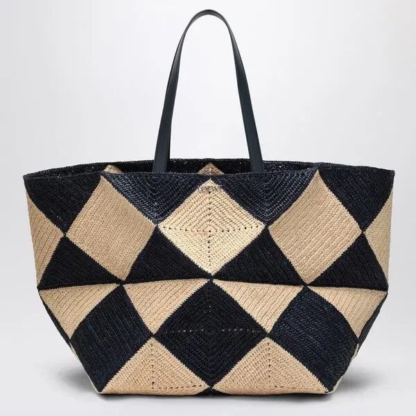Loewe Raffia Xxl Puzzle Fold Tote - Beige