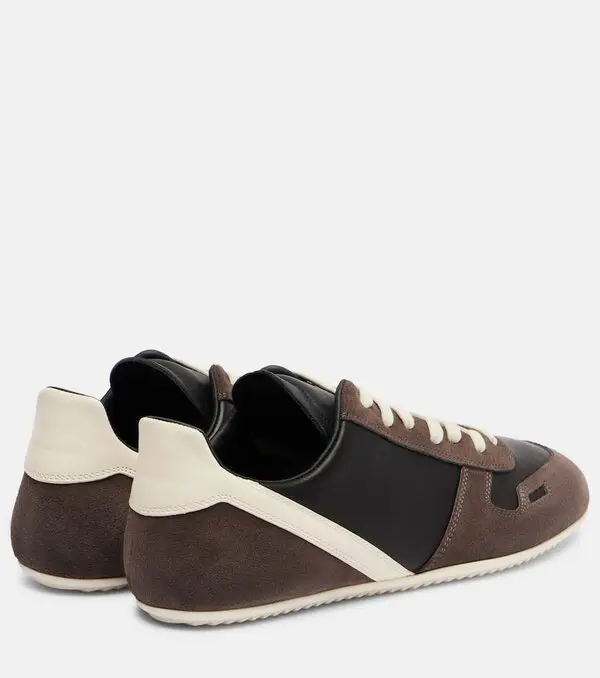 Rick Owens Minimal Leather And Suede Sneakers
