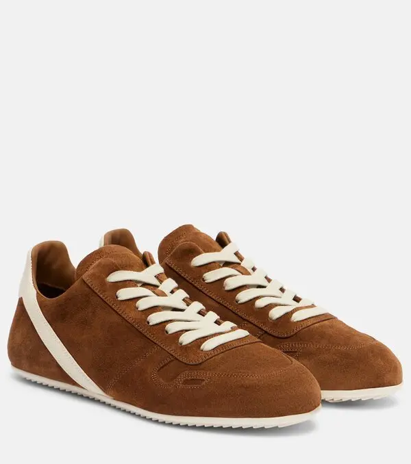 Rick Owens Minimal Suede Sneakers - Brown